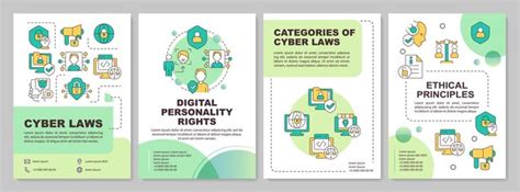Premium Vector Gradient Cyber Law Brochure Template Leaflet Design With Thin Linear Icons 4