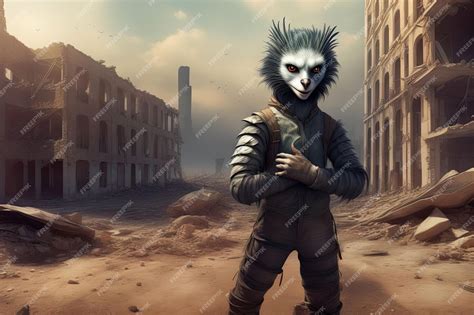 Premium Ai Image Mutant Human Character Post Apocalyptic World