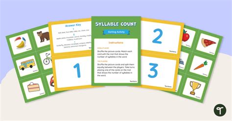 How Many Syllables Sorting Activity Teach Starter