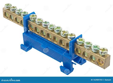 Grounding Electric Bar Block Terminal Stock Image Image Of Contact Conductor