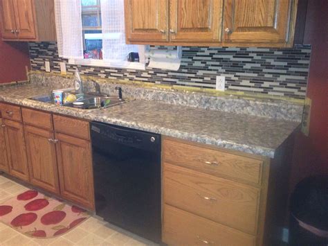 After Painting With The Rustoleum Countertop Paint Took 4 Colors And