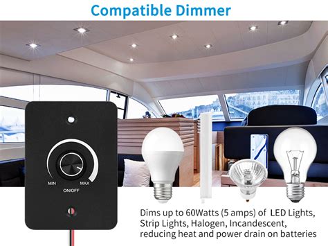 Amazon Com RGBZONE 12V LED Dimmer Switch 5A 60W RV LED Dimmer PWM Boat Dimming Switch For