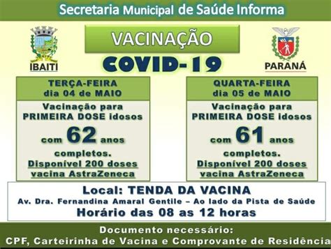A Voz De Ibaiti E Região Ibaiti Vacinação Para Pessoas Acima De 61