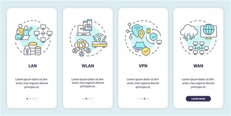 premium vector types of network onboarding mobile app screen