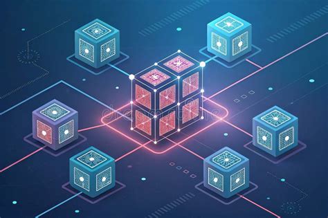 Futuristic Metaverse Digital Cubes And Block Technology Network Concept Stock Illustration