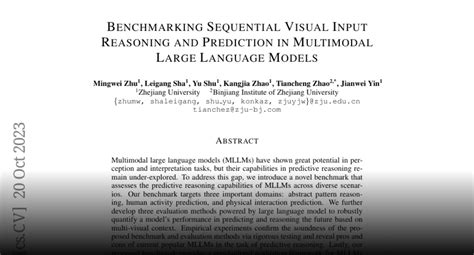 Paper Page Benchmarking Sequential Visual Input Reasoning And Prediction In Multimodal Large