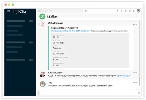 Zoho Expense Cliq Integration
