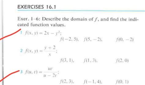 Solved Exer 1 6 Describe The Domain Of F And Find The