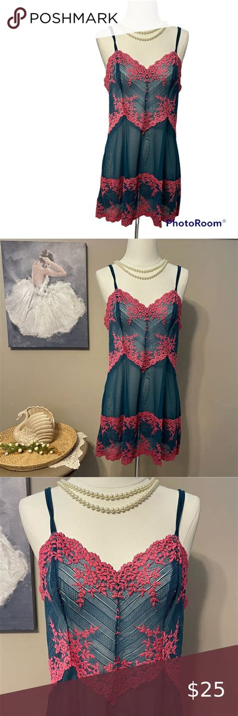 Wacoal Blue And Pink Sexy Sheer Negligee Nightgown In 2023 Night Gown