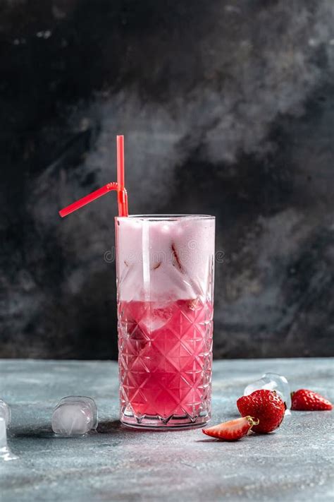 Strawberry Frose Cocktail With Pink Wine Frose Slushy Smoothy Alcoholic