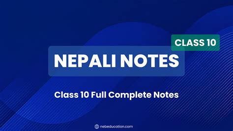 Class 10 Nepali Notes Neb Education