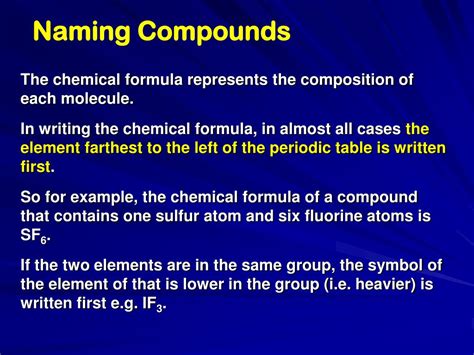 PPT Naming Compounds Writing Formulas And Equations PowerPoint Presentation ID