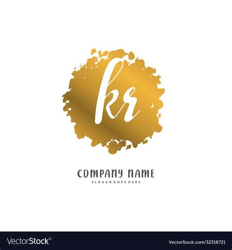 K R Kr Initial Handwriting And Signature Logo Vector Image