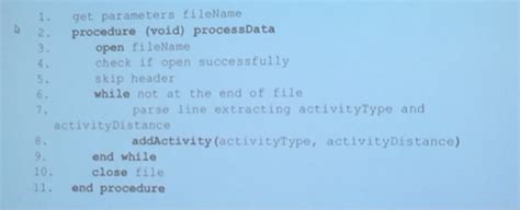 Solved Get Parameters ActivityType ActivityDistance Chegg
