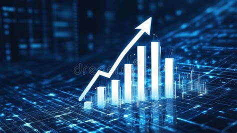 Data Visualization Of Growth Trend With Upward Arrow And Bar Graph On