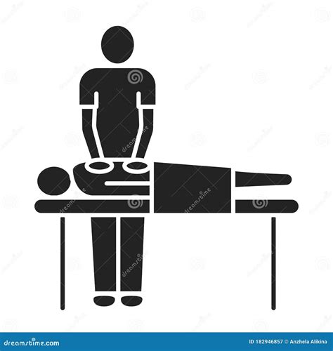 Massage Procedure Glyph Black Icon Physiotherapy Stock Vector