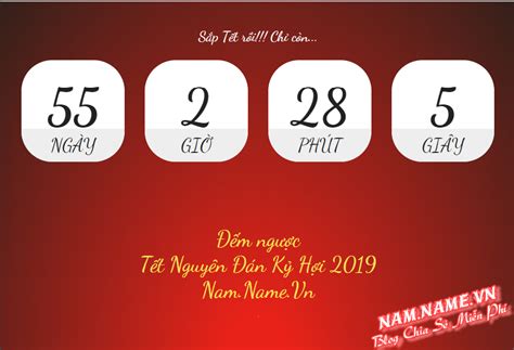 Code Đếm Ngược Thời Gian đến Tết Nguyên Đán 2019 Blog Nam Phạm