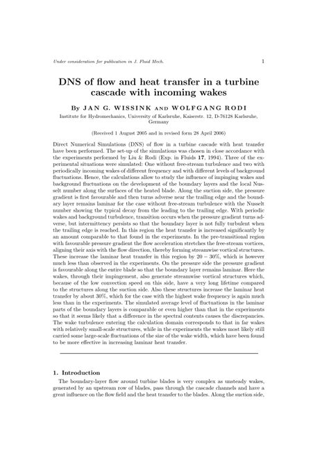 pdf direct numerical simulation of flow and heat transfer in a