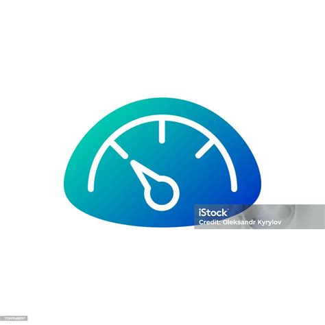 Gauge Or Speedometer Line Icon Data And Analytics Velocity Sign Vector Illustration Isolated On