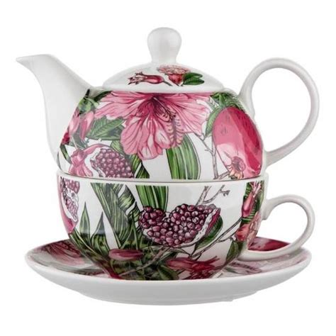 Комплект за чай порцеланова чаша с чайник Hibiscus ⋆ Masterhaus