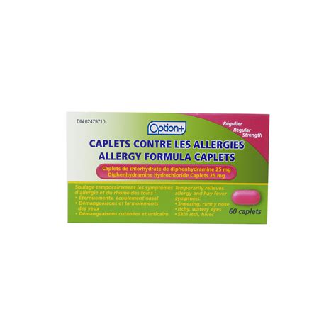 Option Allergy Formula Caplets 25 Mg 60 Caplets White Cross E Store