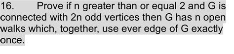 Solved 16 Prove If N Greater Than Or Equal 2 And G Is