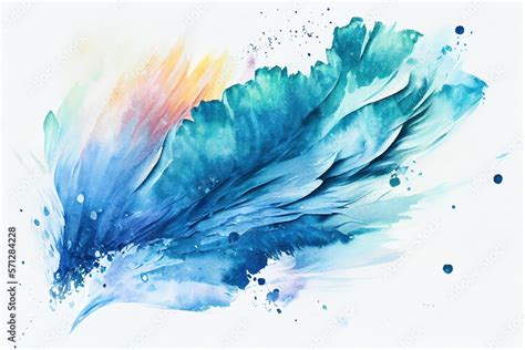 Fond Texturé De Peinture Aquarelle En Tâches De Couleur Bleue Et Traces De Pinceau Stock