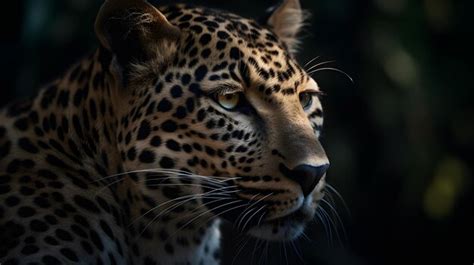 Premium Ai Image A Leopard Is Looking Into The Distance