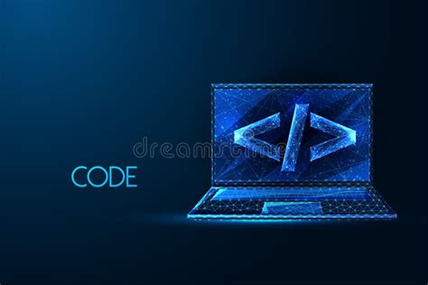 Programming Software Development Futuristic Concept With Laptop And