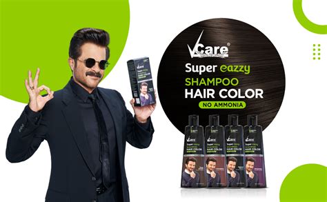 Buy Vcare Super Eazzy Hair Colour Shampoo For Women And Men 180ml