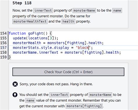 Learn Basic JavaScript By Building A Role Playing Game Step 118 Set