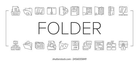 Folder Paper Business File Empty Icons Stock Vector Royalty Free 2456035849 Shutterstock