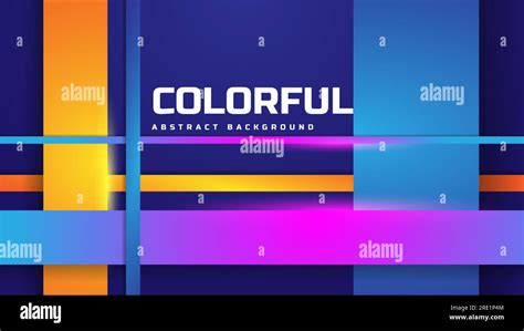Abstract Futuristic Background With Overlapping Colorful Stripes Vector Illustration Stock