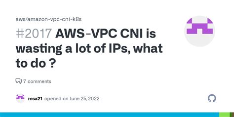 Aws Vpc Cni Is Wasting A Lot Of Ips What To Do · Issue 2017 · Aws