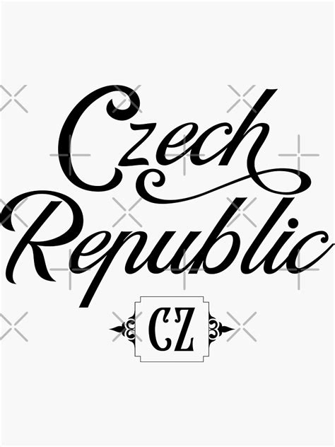 Czech Republic Country Code Cz Sticker By Celticana Redbubble