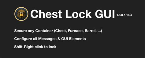 Chest Lock Gui • Protect Chests Hoppers And More • 18 1164