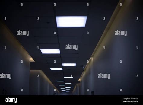 Lighting Fixtures On Ceiling Details Of Interior In Building Ceiling