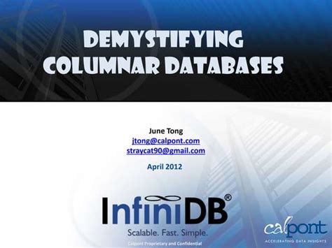 demystifying columnar databases ppt
