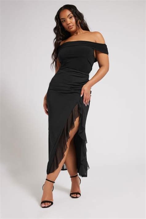 Yours London Plus Size Black Ruffle Maxi Skirt Yours Clothing