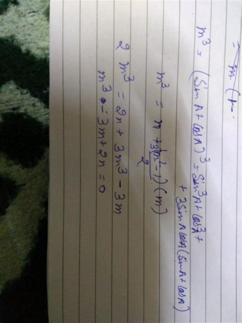 Begin Array L L Text 22 If Sin A Cos A M Text And Sin 3 A Cos