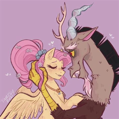 2630865 Safe Artist Tartsy Discord Fluttershy Draconequus