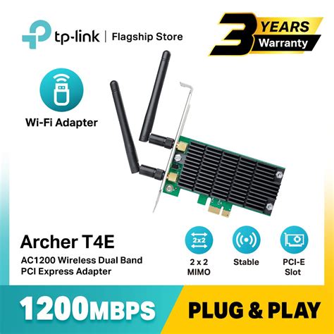TP LINK Archer T4E AC1200 2 4Ghz 5Ghz Dual Band MU MIMO WiFi PCI Express Adapter With Low