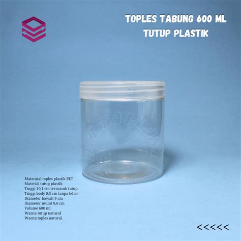 Jual Toples Tabung 600 ML Toples Jar 600 ML Shopee Indonesia