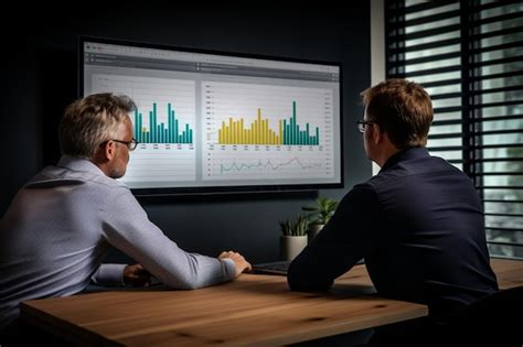 Premium Photo Office Workers Using Finance Graphs