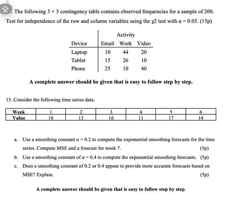 solved 14 ﻿the following 3×3 ﻿contingency table contains