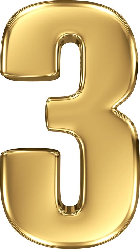 Golden 3d Numbers Png File 34617963 Png