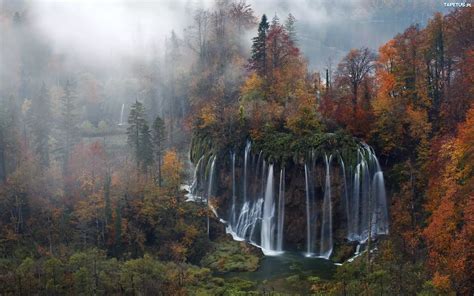Park Narodowy Jezior Plitwickich Plitwice Chorwacja Wodospad Las