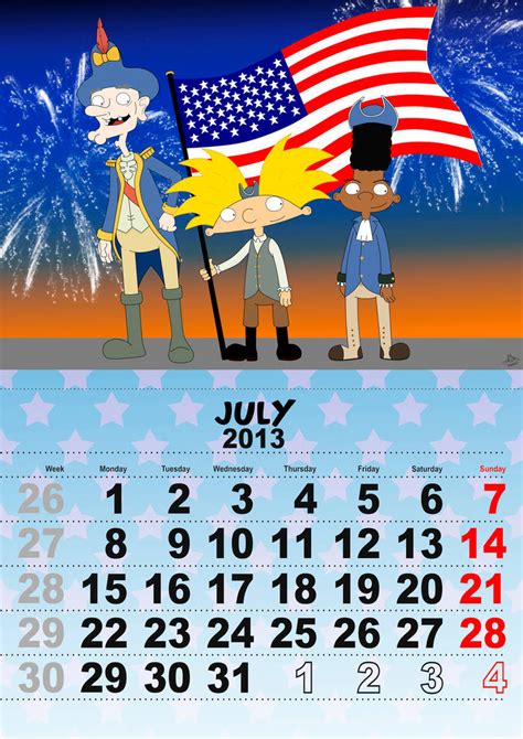 Hey Arnold Calendar 2013 July By Hebofreire On Deviantart