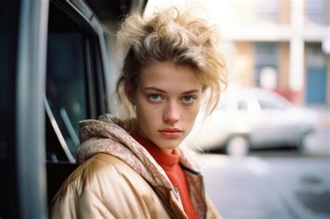 Premium Photo A Young Woman Sitting In The Back Seat Of A Car