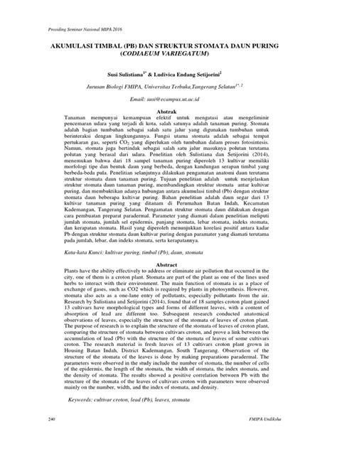 Struktur Stomata Daun Puring Pdf